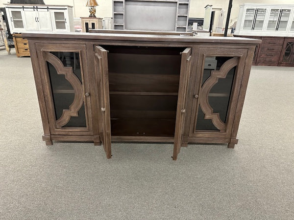 Brocade 4/Door Console W/Glass - Furnish It