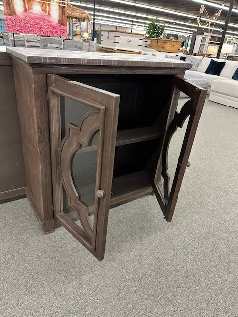 Brocade 2/Door Console W/ Glass - Furnish It